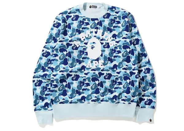 A BATHING APE Abc Camo College Wide Crewneck Sweatshirt