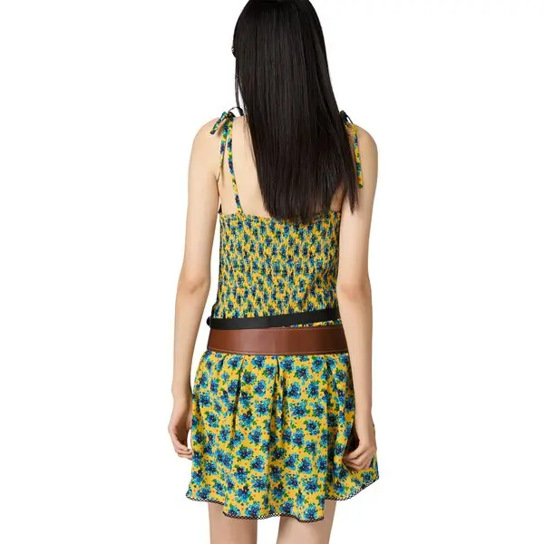 Miu Miu Crêpe De Chine Mini-dress - Multicolored
