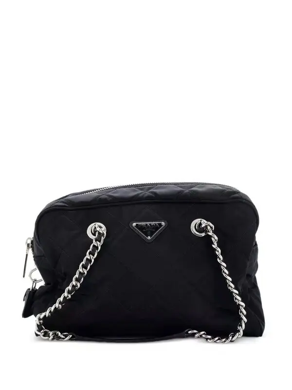 Prada Chain Quilted Tessuto Medium Shoulder Bag