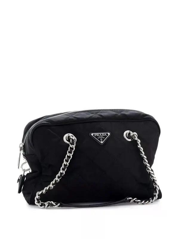 Prada Chain Quilted Tessuto Medium Shoulder Bag