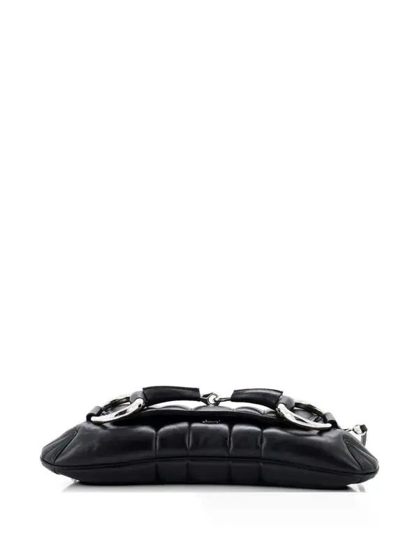Gucci Horsebit Chain Quilted Leather Shoulder Bag - Black