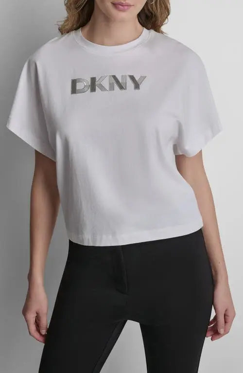 Dkny Art Deco Logo Graphic T-shirt - White