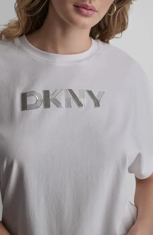 Dkny Art Deco Logo Graphic T-shirt - White