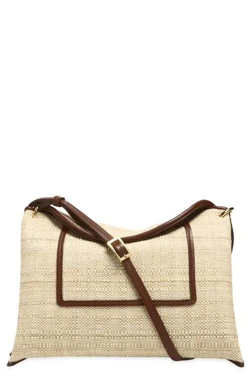 WANDLER Penelope Slouch Raffia Shoulder Bag - Beige Raffia