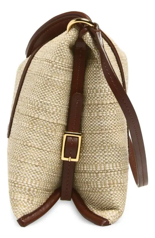 WANDLER Penelope Slouch Raffia Shoulder Bag