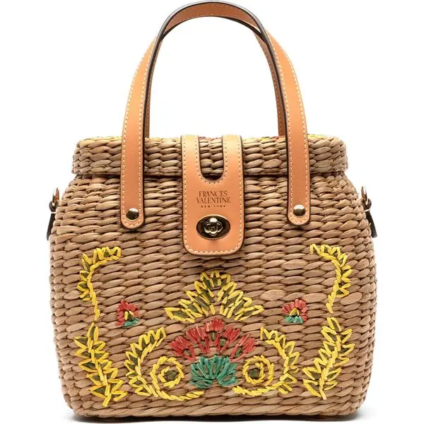FRANCES VALENTINE Harriet Wicker Top Handle Bag