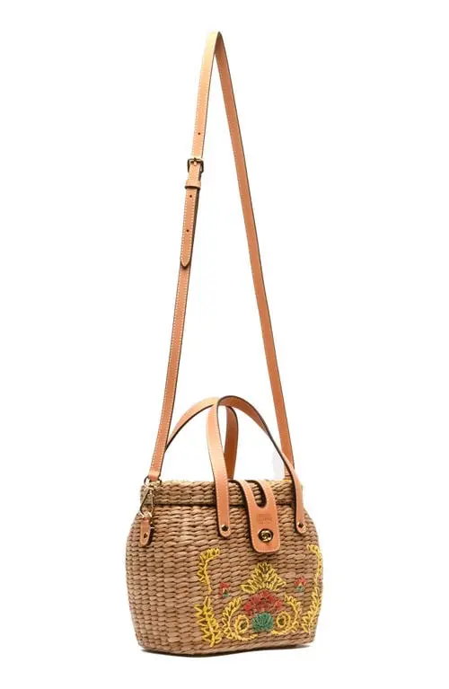 FRANCES VALENTINE Harriet Wicker Top Handle Bag