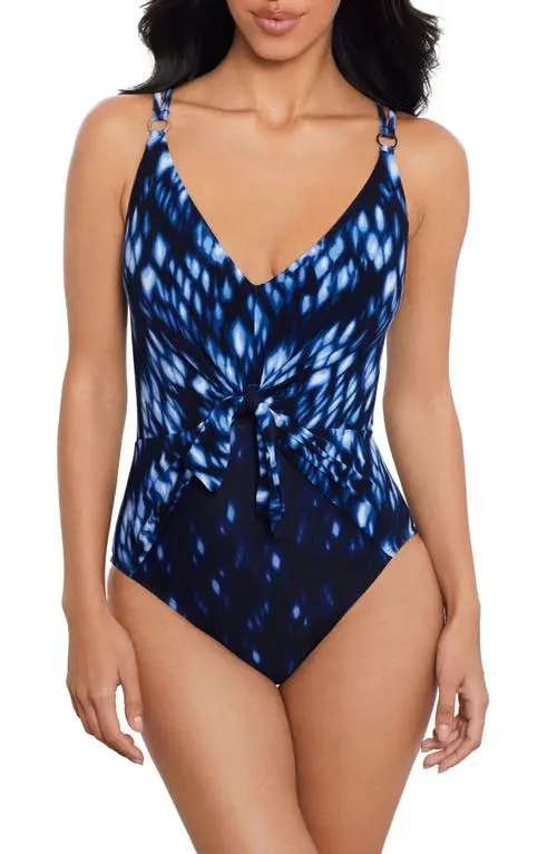 Magicsuit Indio Saki Tie Front One-piece Swimsuit - Blue Multi