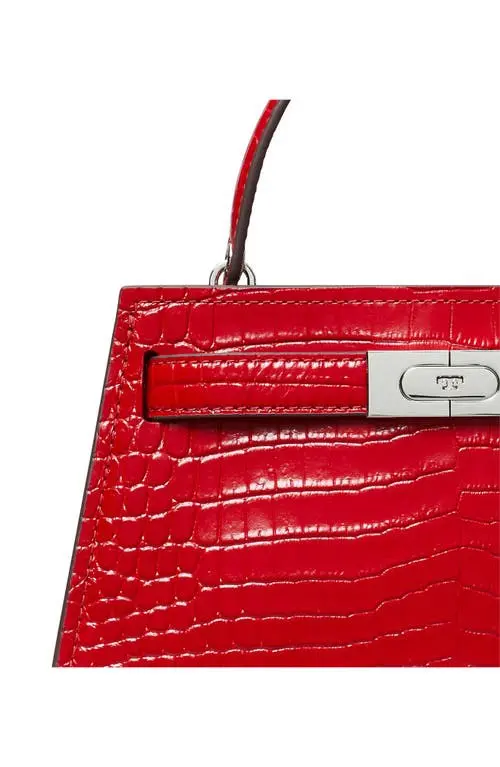 Tory Burch Mini Lee Radziwill Croc-embossed Satchel