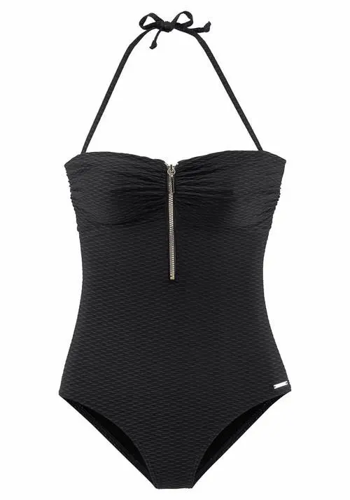 LASCANA Textured Bandeau One-piece Swimsuit