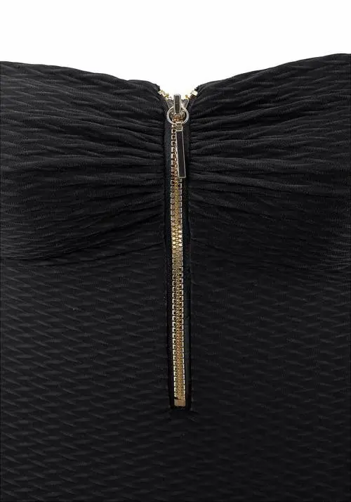 LASCANA Textured Bandeau One-piece Swimsuit