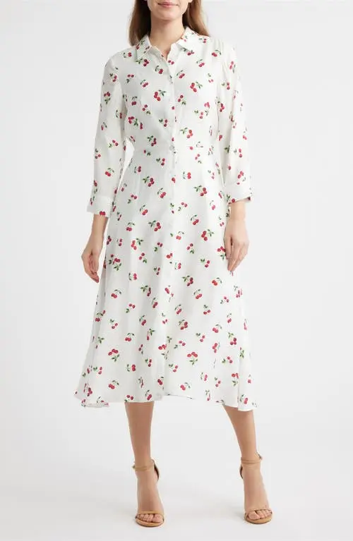 Sam Edelman Long Sleeve Print Shirtdress - Cherry