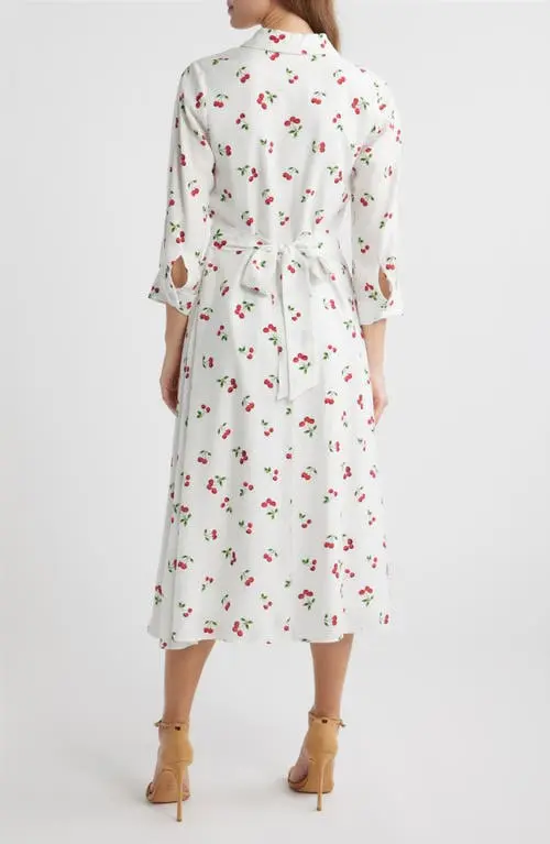 Sam Edelman Long Sleeve Print Shirtdress - Cherry