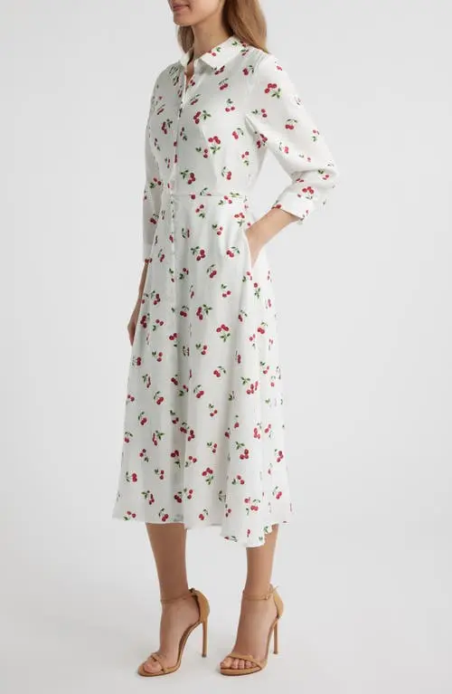 Sam Edelman Long Sleeve Print Shirtdress - Cherry