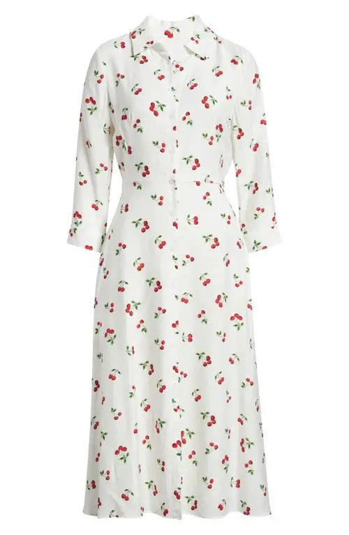 Sam Edelman Long Sleeve Print Shirtdress - Cherry