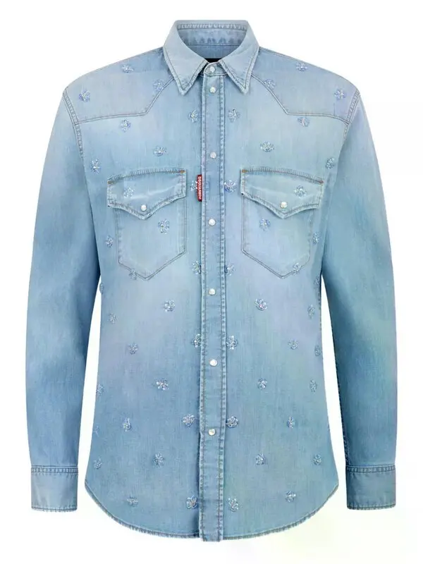 Dsquared2 Polo-collar Long-sleeve Shirt