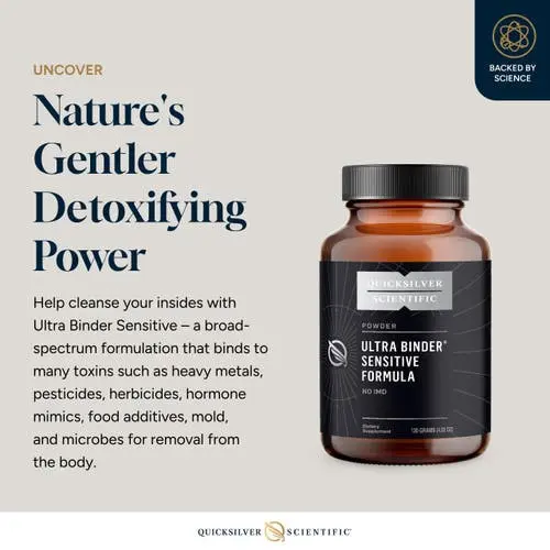 QUICKSILVER SCIENTIFIC Ultra Binder Sensitive Formula Gentle Gut Detox Powder