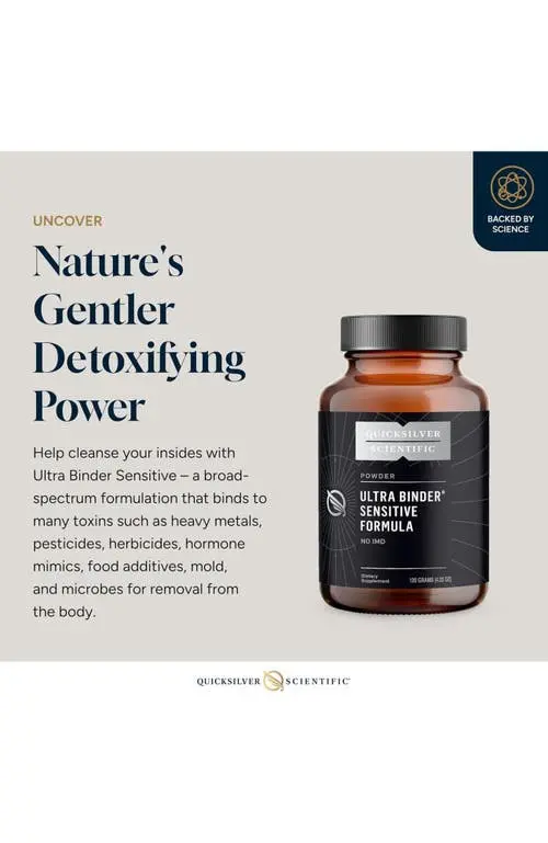 QUICKSILVER SCIENTIFIC Ultra Binder Sensitive Formula Gentle Gut Detox Powder