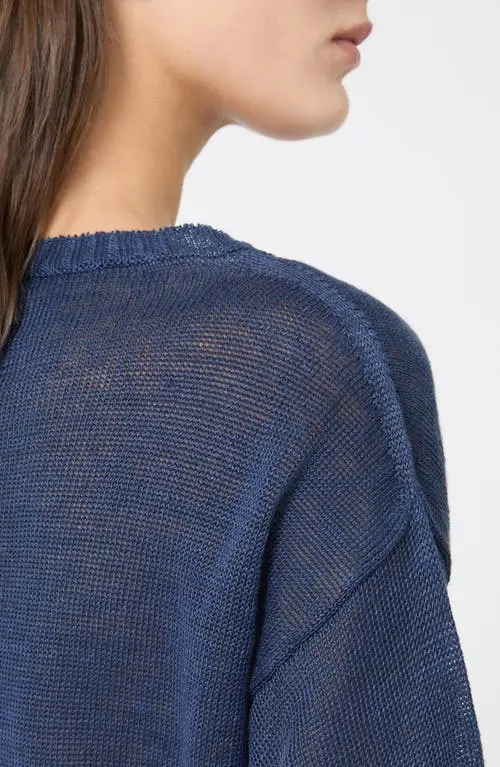 Max Mara Cannone Linen Sweater - Navy
