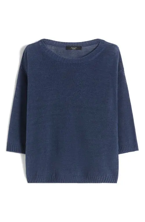 Max Mara Cannone Linen Sweater - Navy