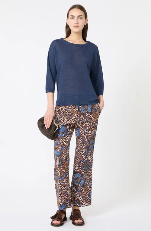 Max Mara Cannone Linen Sweater - Navy