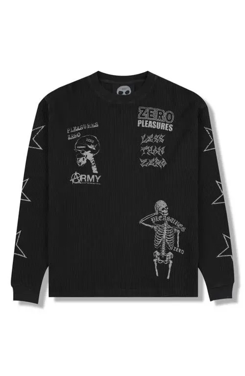 PLEASURES X Zero Skateboards Misled Thermal Graphic Long Sleeve T-shirt