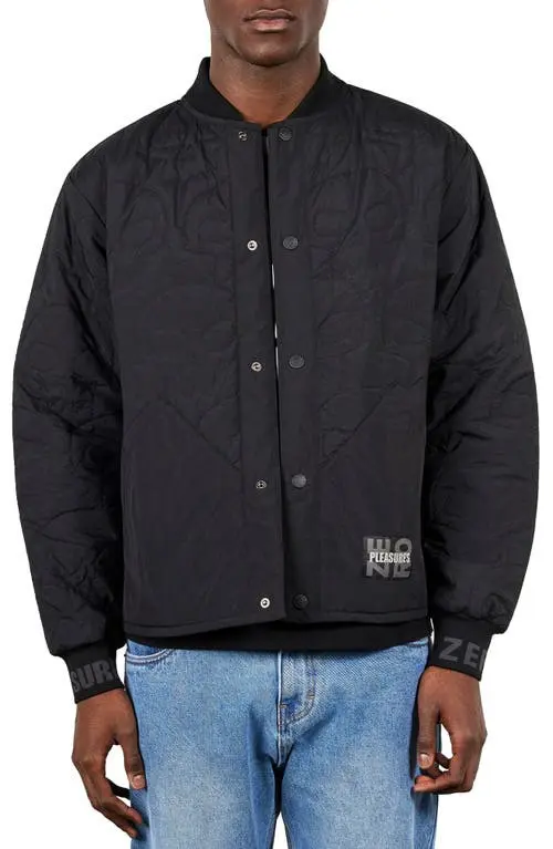 PLEASURES X Zero Skateboards Thomas Quilted Bomber Jacket
