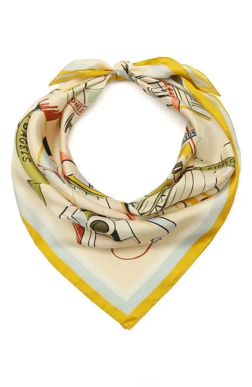 Kate Spade New York Downtown Day Trip Square Silk Scarf - Ivory Multi