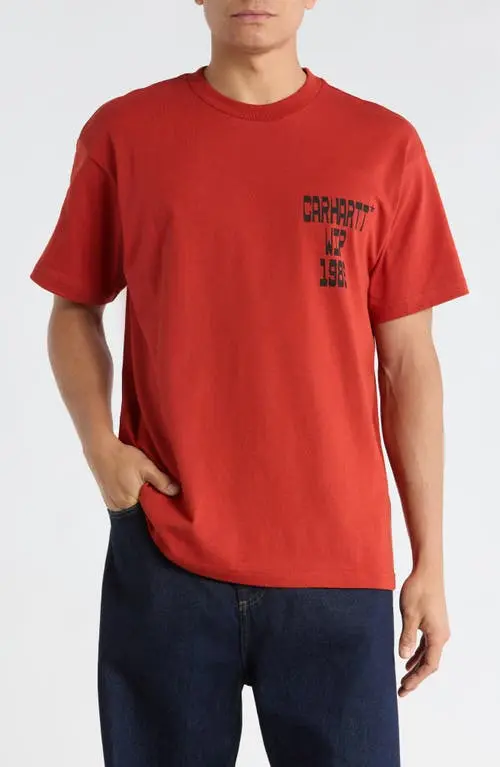 Carhartt Work In Progress Blocks Organic Cotton Graphic T-shirt - Oxide Red