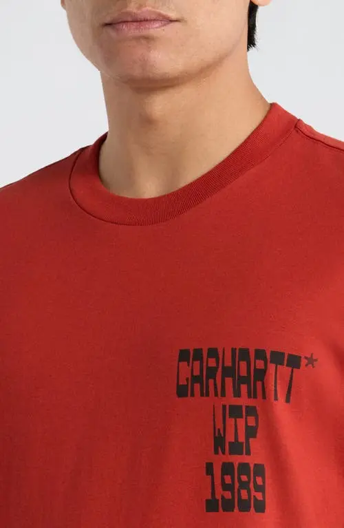 Carhartt Work In Progress Blocks Organic Cotton Graphic T-shirt - Oxide Red