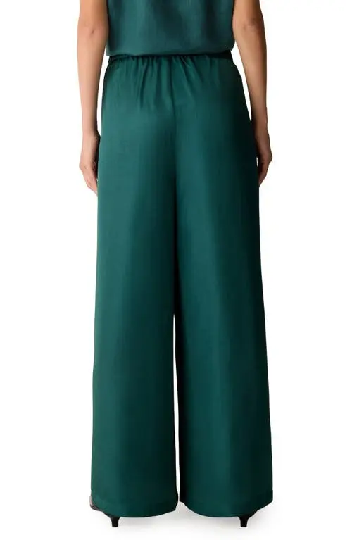 Eileen Fisher Pull-on Satin Wide Leg Pants