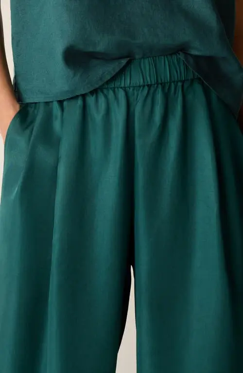 Eileen Fisher Pull-on Satin Wide Leg Pants