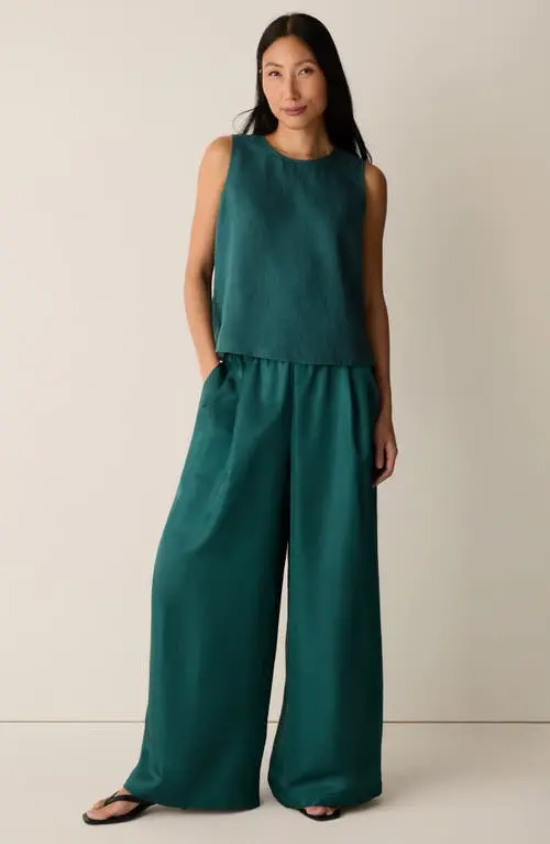 Eileen Fisher Pull-on Satin Wide Leg Pants