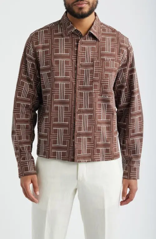 PERCIVAL Shashiko Embroidered Button-up Shirt