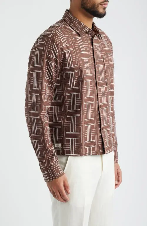 PERCIVAL Shashiko Embroidered Button-up Shirt