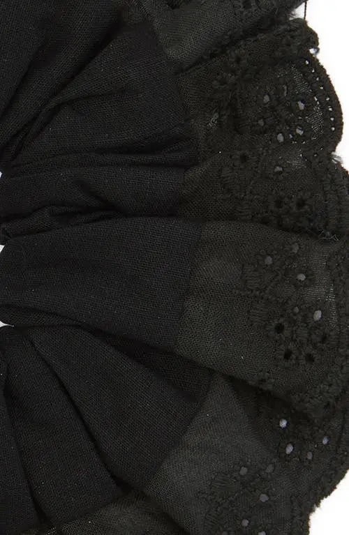 Tasha Oversized Eyelet Scrunchie - Black