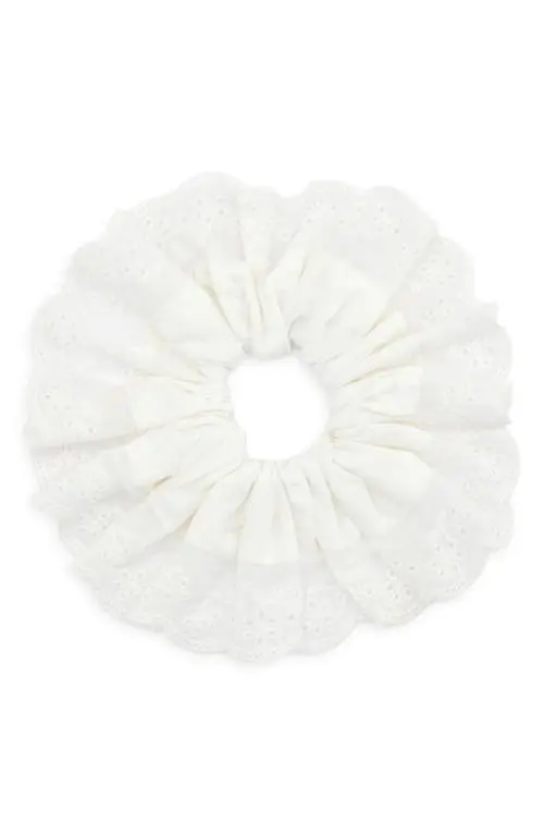 Tasha Oversized Eyelet Scrunchie - Ivory