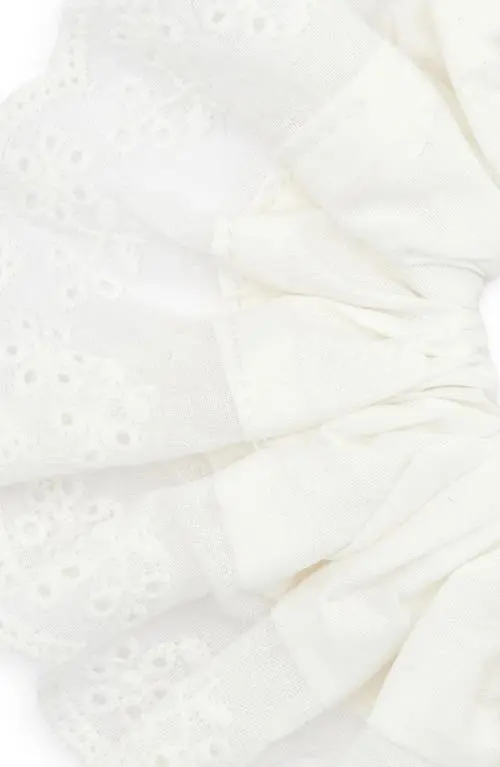 Tasha Oversized Eyelet Scrunchie - Ivory