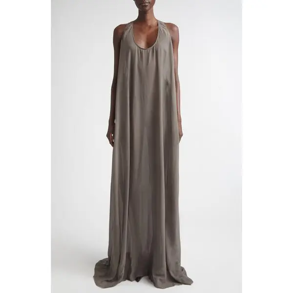Rick Owens Temple Abito Silk Georgette Tank Gown - Dust