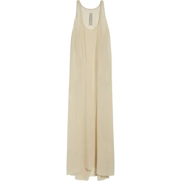 Rick Owens Temple Abito Silk Georgette Tank Gown - Sand