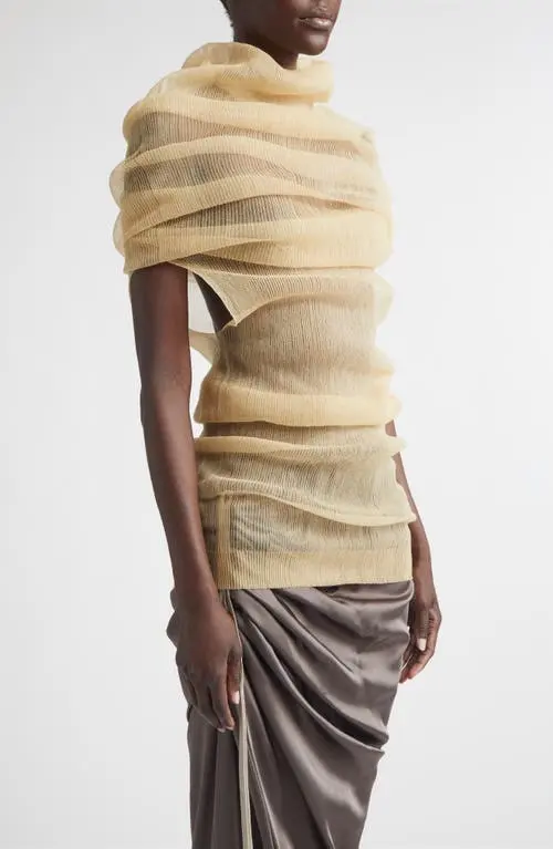 Rick Owens Transparent Ribbed Tube Top