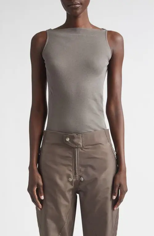 Rick Owens Raw Edge Cotton Tank - Dust