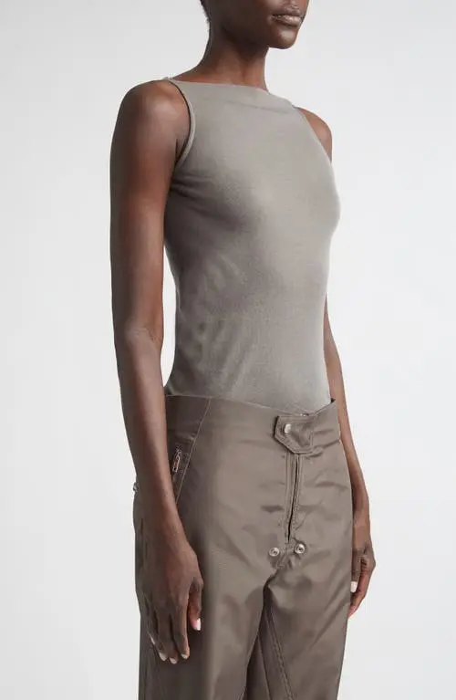 Rick Owens Raw Edge Cotton Tank - Dust