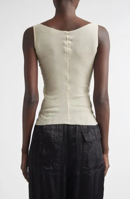 Rick Owens Raw Edge Cotton Tank - Sand