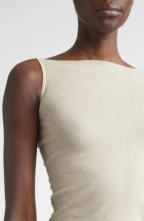Rick Owens Raw Edge Cotton Tank - Sand