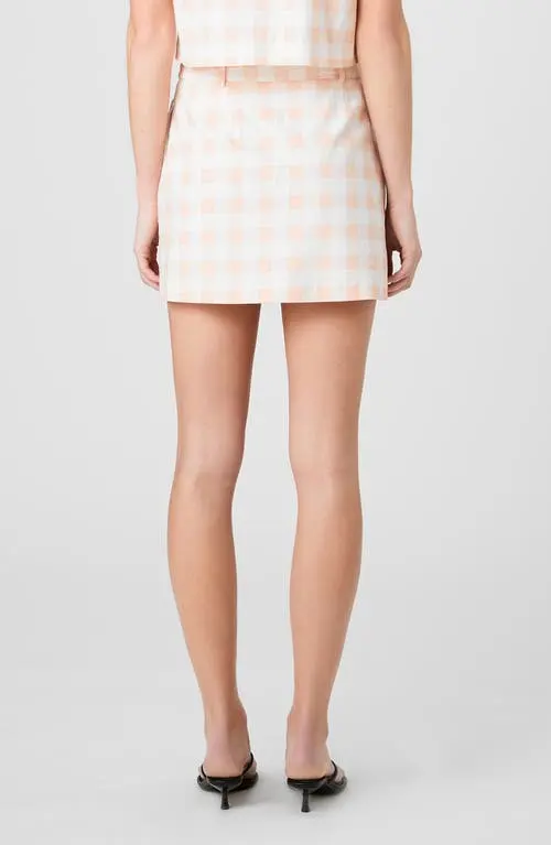 French Connection Belted Gingham Linen Miniskirt