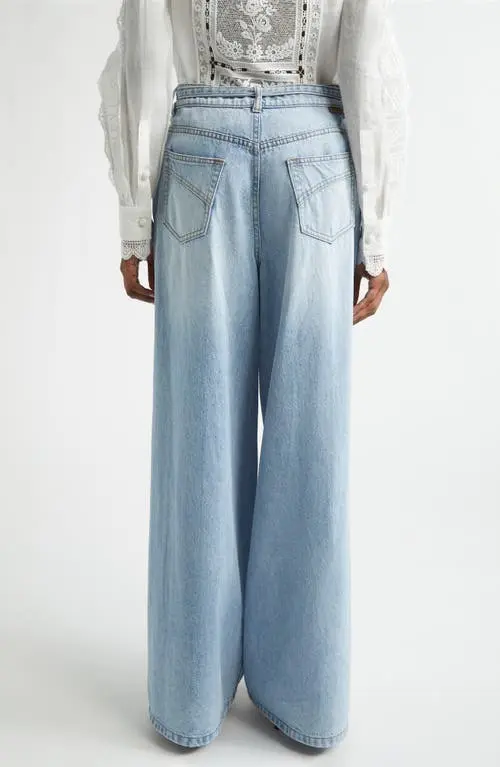 Zimmermann Indra Belted Flare Jeans - Skylark