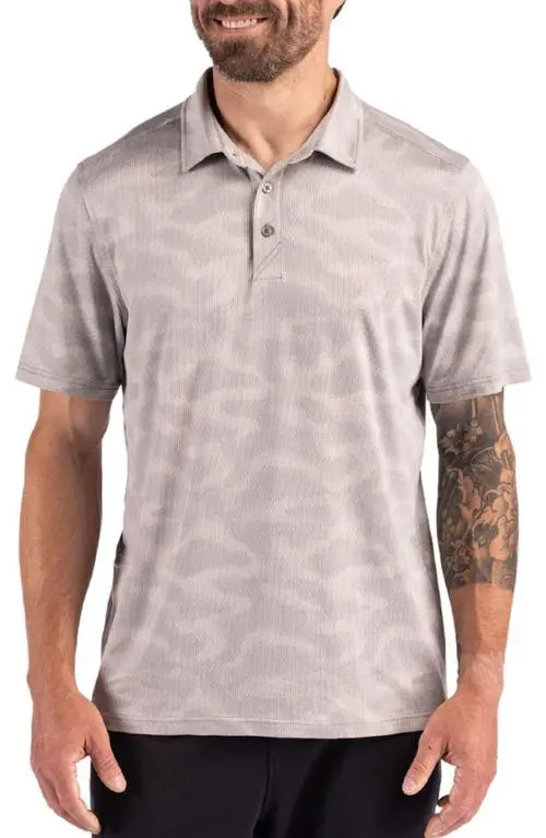 Cutter & Buck Epic Comfort Camo Regular Fit Polo - Concrete