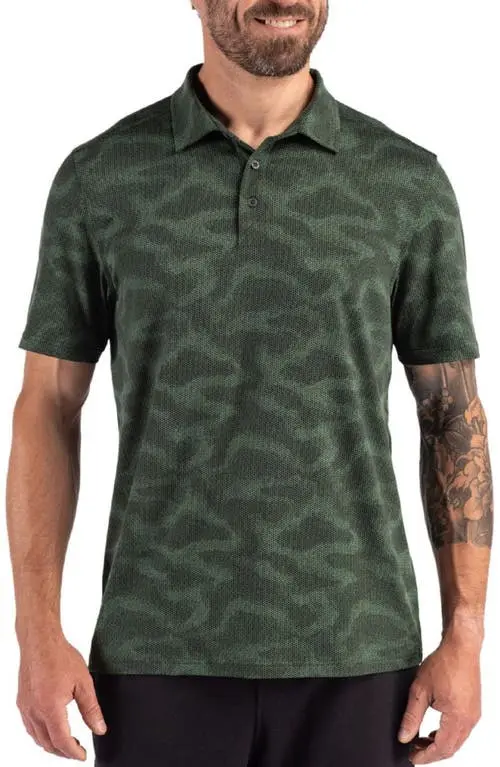 Cutter & Buck Epic Comfort Camo Regular Fit Polo - Hunter