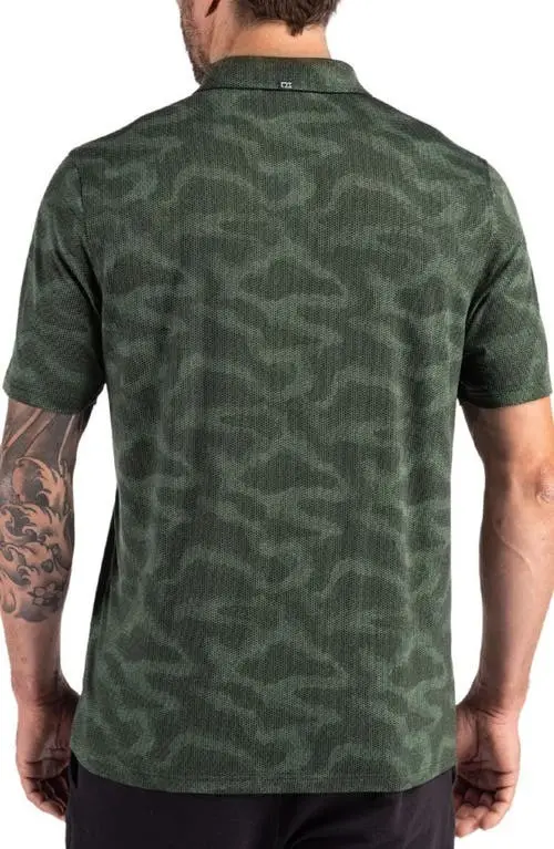 Cutter & Buck Epic Comfort Camo Regular Fit Polo - Hunter